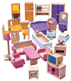 Bigjigs Toys Dřevěný nábytek do domečku pro panenky