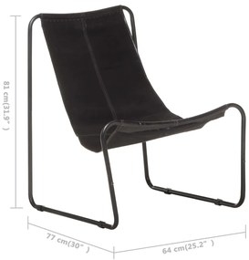 vidaXL Relaxační židle černá pravá kůže
