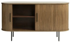 Hnědá nízká komoda v dekoru dubu 140x76 cm Nola – Unique Furniture