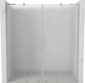 Mexen Velar L Duo, posuvné sprchové dveře do otvoru 200 cm, 8mm sklo námraza, broušená ocel, 871-200-003-32-97