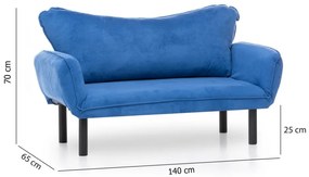 2-místná pohovka Chatto 140 cm modrá