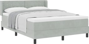 Postel s boxspringem s čelo Světle šedá 200 x 160 cm samet 3341420