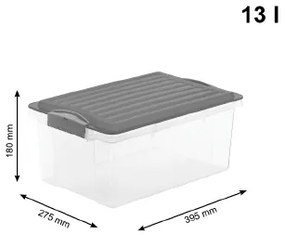 ROTHO úložný box COMPACT 13L - šedá