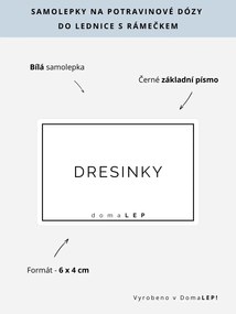 DRESINKY - Samolepka s rámečkem na dózy do lednice, 6 x 4 cm