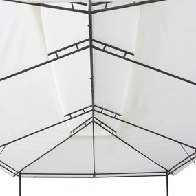 Zahradní Altán Se Závěsy 600 X 298 X 270 Cm Bílý 180 G/M²