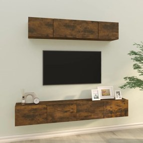 4dílný set TV skříněk kouřový dub kompozitní dřevo 3114531