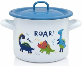 Hrnec metalac smaltovaný hrnec s poklicí dino, 14 cm, 1,5 l