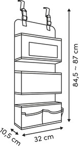 Závěsný organizér na dveře DRESSY+, tekstylny, 32 x 10,5 x 88 cm - béžový