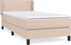 vidaXL Box spring postel s matrací 90x200 cm umělá kůže [3130640] Barva: Šedá