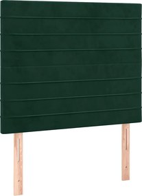 Box spring postel s matrací tmavě zelená 90x200 cm samet 3137884