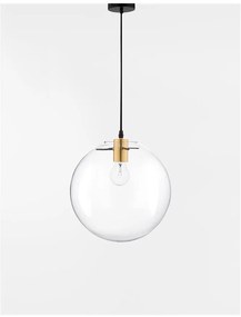 Nova Luce Závěsné svítidlo MIRALE zlatý kov čiré sklo a černý PVC kabel E27 1x12W