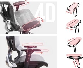 Ergonomická síťovaná kancelářská židle MOSH Airflow 690 – černo-bílá