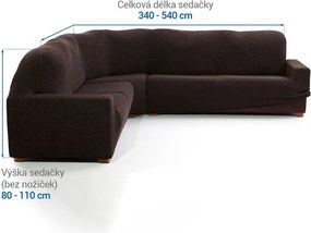 Super strečové potahy NIAGARA čokoládová rohová sedačka (š. 340 - 540 cm)