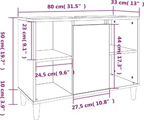 vidaXL 3dílný set koupelnového nábytku kompozitní dřevo [3185613] Barva: Bílá