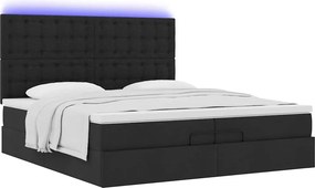 Osmanský rám postele s matrací černý 200x200cm textil 3314199