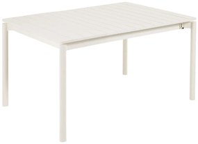 OnaDnes -20% Matně bílý kovový zahradní rozkládací stůl Kave Home Zaltana 140/200 x 90 cm