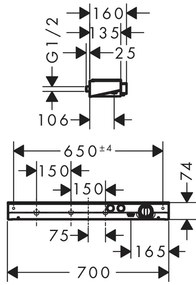 Hansgrohe ShowerTablet Select, termostatická baterie 700 na 2 spotřebiče, bílá/chromová, 13184400