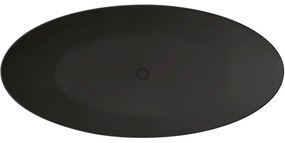 CERANO - Volně stojící vana z litého mramoru Emilia - černá matná - 180x85cm