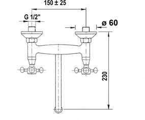 Reitano Rubinetteria Reitano Rubinetteria, ANTEA nástěnná baterie, chrom/zlato, 3062