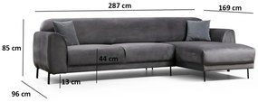 Hanah Home Pohovka IMAGE antracit pravý roh 560ARE1143