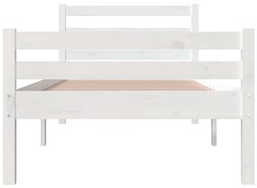 Rám postele bílý masivní dřevo 90 x 200 cm - Default Title