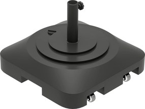 Stojan na slunečník Outsunny do 25 kg, plnitelný s kolečky, čtvercový držák slunečníku, stabilizátor pro slunečníky s průměrem Ø38/48 mm, vhodný na ba
