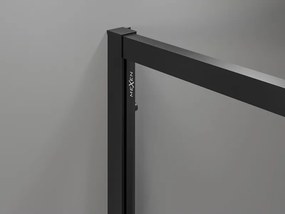 Mexen Exo, posuvná sprchová kabina, dveře 95 cm + boční stěna 75 cm, transparentní sklo, černá, 8153-095-075-70-00