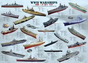 EUROGRAPHICS Puzzle Válečné lodě 2. světové války / 1000 dílků / 67,6
