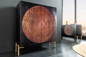 Luxusní vysoká komoda z masivu Mandala Mango 100cm