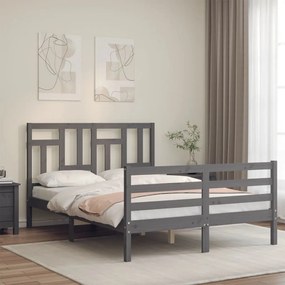 vidaXL Rám postele s čelem 120 x 200 cm masivní dřevo [3194958] Barva: Bílá