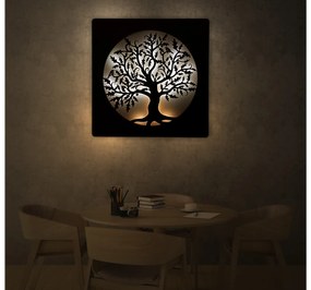 Li-Go "Dub v kruhu" světelný obraz s baterií 70x70cm varianta: ovládání na obraze včetně dálkového ovladače, provedení: ořech