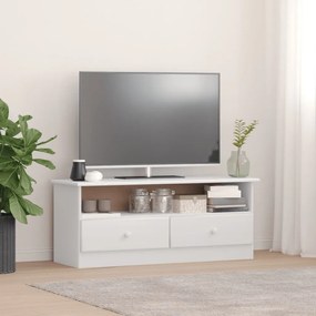 TV skříňka se zásuvkami ALTA bílá 100x35x41 cm masivní borovice - Default Title