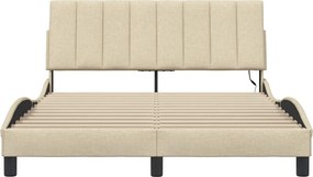 Rám postele bez matrace Hanko krémový 140 x 200 cm textil 3310466