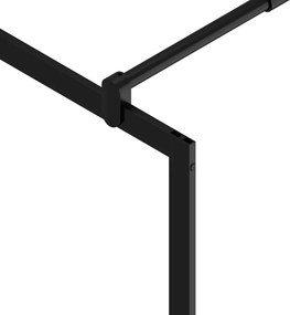 Zástěna do průchozí sprchy s policí černá 90x195 cm ESG/hliník 3185459