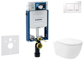 Geberit Kombifix - Set předstěnové instalace, klozetu Oudee Vortex a sedátka softclose, tlačítko Sigma20, bílá/chrom SANI15CA3181