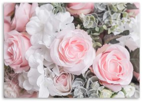 Obraz na plátně Růžové růže Květiny Příroda - 60x40 cm