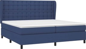 Box spring postel s matrací modrá 200x200 cm textil 3128315