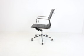 Židle konferenční, černá/chrom, koženka