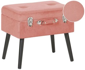 Manšestrová stolička s úložným prostorem růžová MALLARD Beliani