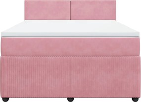 Box spring postel s matrací růžová 140x200 cm samet 3290057