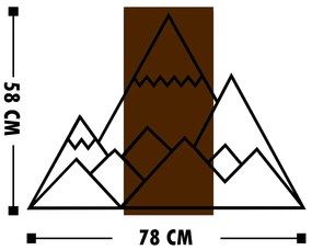 Nástěnná dřevěná dekorace MOUNTAIN hnědá/černá