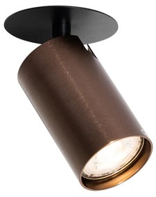 Moderní zapuštěné bodové svítidlo tmavě bronzové GU10 50 mm - Chels