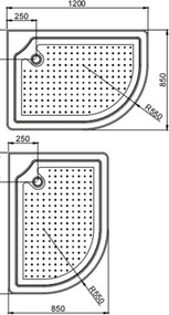BPS-koupelny Hydromasážní box HYD-Michele 120 P, 120x85 pravý bez sauny