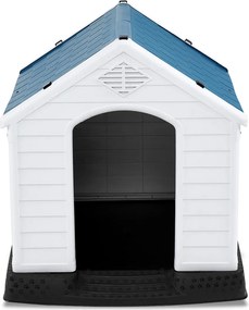 Costway Dog House Dog Jeskyně s vyvýšenou podlahou modro, modrá a bílá