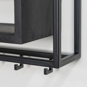 Černý kovový nástěnný věšák s poličkou School – Spinder Design