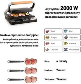Lauben Contact Grill 2000SB / kontaktní gril / 2000 W / plocha 1500 cm