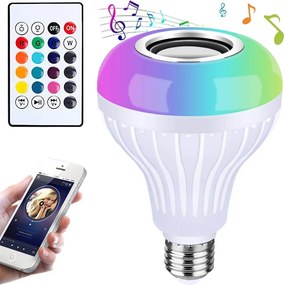 Verk Group Led barevná žárovka rgb reproduktor bluetooth dálkové ovládání