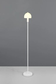 Bílá stojací lampa se skleněným stínidlem (výška 120 cm) Glenn – Reality