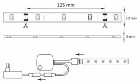 RGB LED Stmívatelný pásek Wi-Fi + hudební funkce LED/20W 5 m Tuya