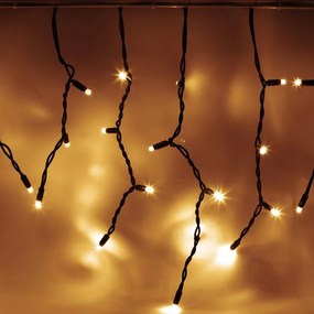 Easy Fix venkovní LED rampouchy světelné, 300 × 90 cm, teple bílá, 174 diod, černý kabel, IP67, prodlužovací